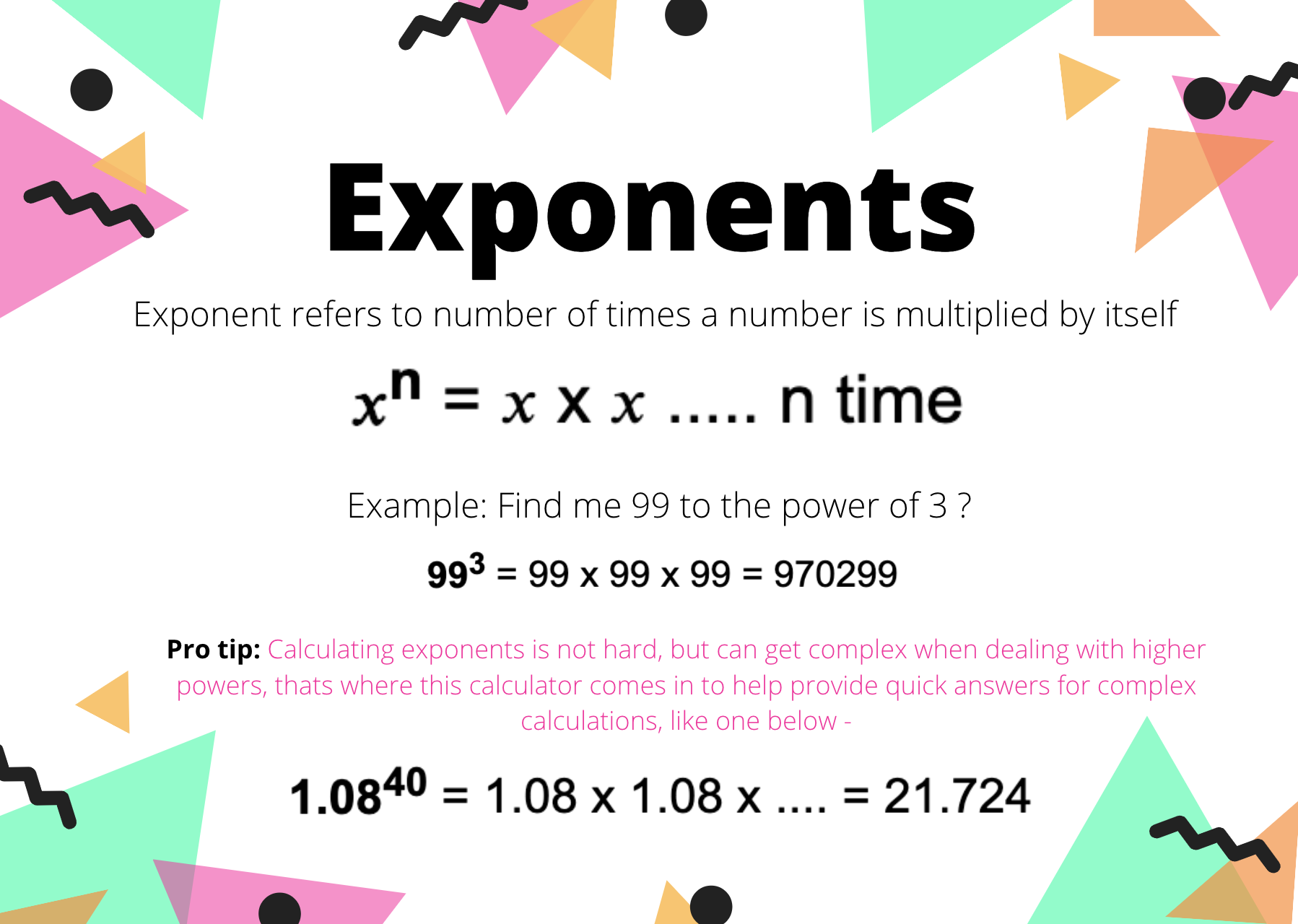 Exponents Calculator
